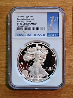 2020-W Eagle S$1 NGC PF70 Ultra Cameo - FDOI - Congratulations Set ...