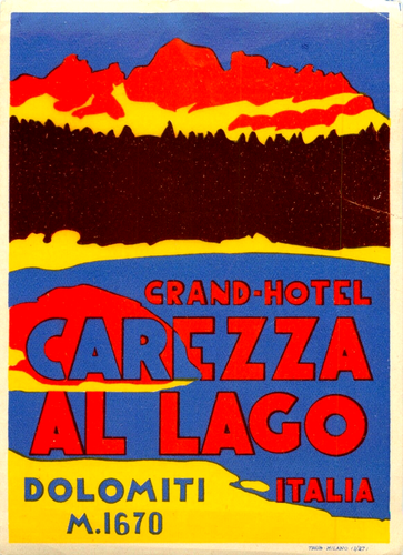 Hotel Carezza al Lago ~DOMOMITI - ITALY~ Scarce/Striking Trüb Luggage ...