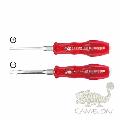 VESSEL Power Grip Screwdriver drivers -5.5,6,8,9,+1,2,3,4 75-200mm No ...