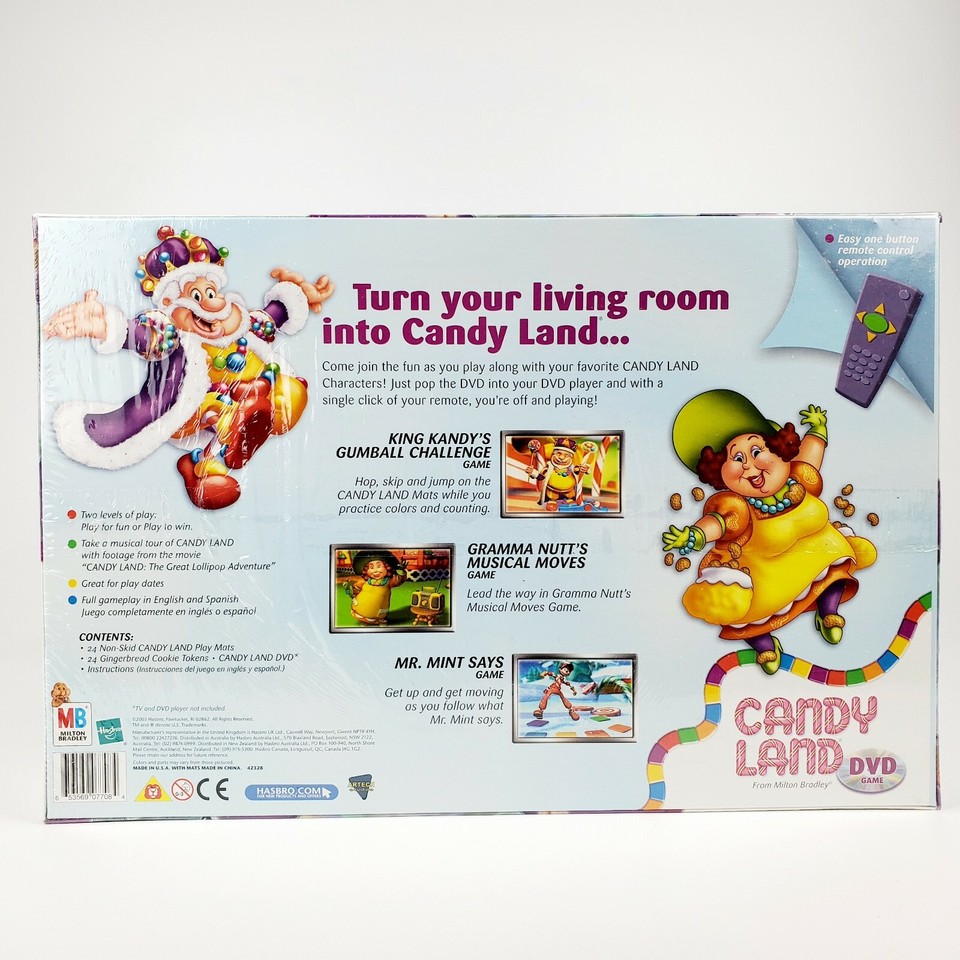 Hasbro Candy Land DVD Game 2005 Milton Bradley English Spanish Age 4 ...