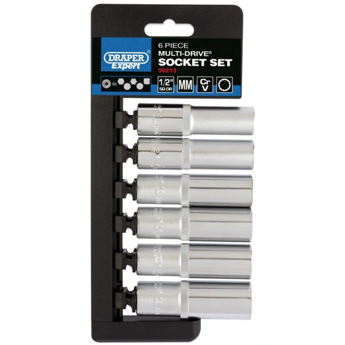 Draper Tools 1/2 Sq. Dr. Draper Expert Multi-Drive® Deep Socket Set (6 ...