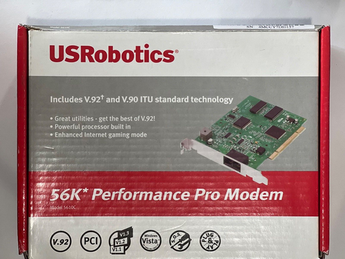 US ROBOTICS USR5610C 56K PERFORMANCE PRO MODEM INTERNAL PCI 56KBPS ULB1 ...