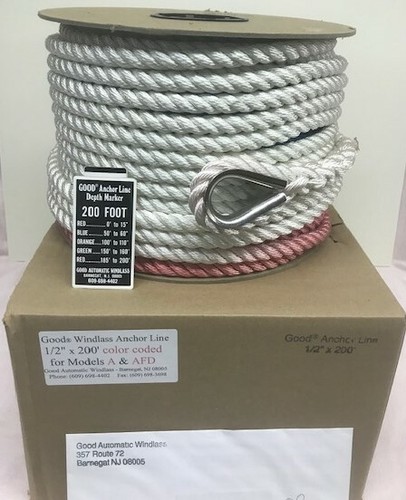 Good Windlass 1/2" x 200' Depth Color-Coded Anchor Line Kit | eBay
