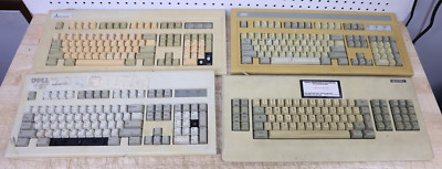 Vintage Lot x4 Computer Terminal Keyboards Dell Mitsubishi Memorex AST ...