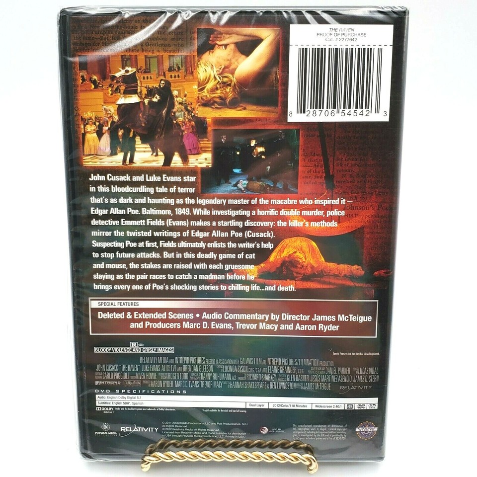 The Raven DVD Movie 2012 John Cusack Luke Evans Terror Horror Murder ...