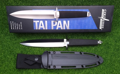 Cold Steel Tai Pan, Dagger Point, Plain Double Edge 7.5" Blade, Kray-Ex ...