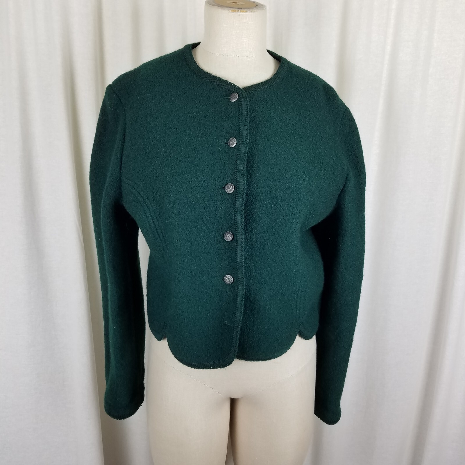 Vintage Alcott & Andrews Boiled Wool Sweater Cardigan Jacket Women M ...