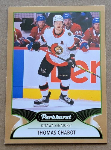 2021-22 Parkhurst Hockey #61 Thomas Chabot Gold Border Ottawa Senators ...
