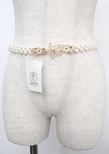 Axes Femme / Starlight Pearl Rubber Belt Gold Y-25-03-23-001-Ax-Za-Sz ...