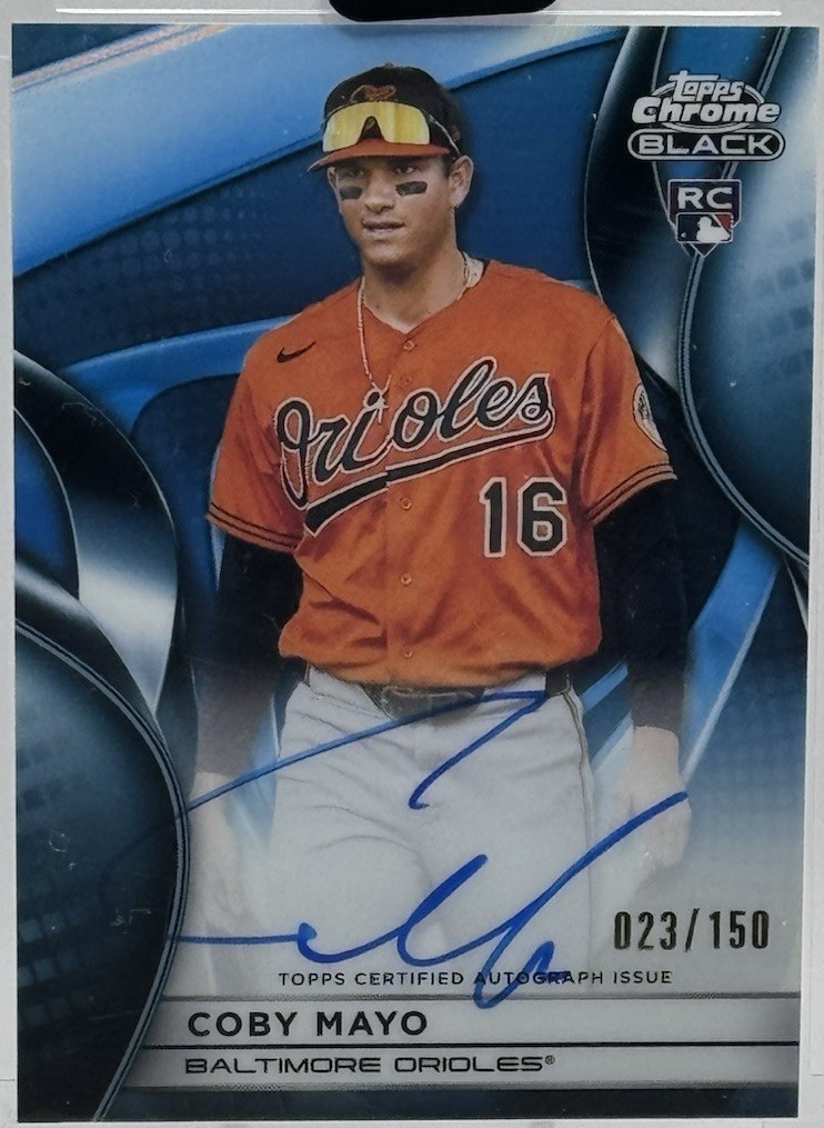 2025 Topps Chrome Black - Autographs Coby Mayo #CBA-CMA Blue Refractor ...