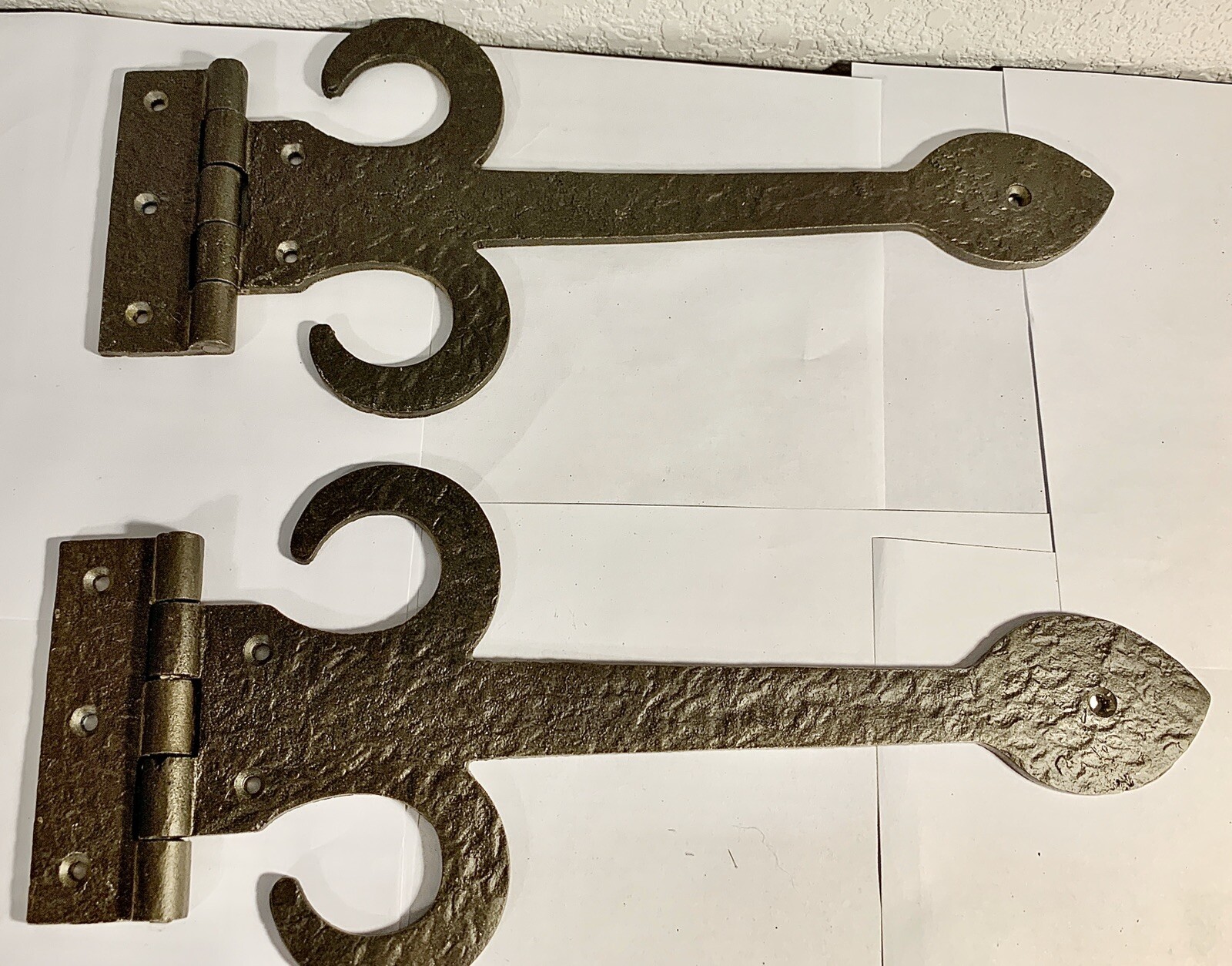 (2) ELEGANT CAST IRON STRAP HINGE 13.5” Beeswax Iron | eBay