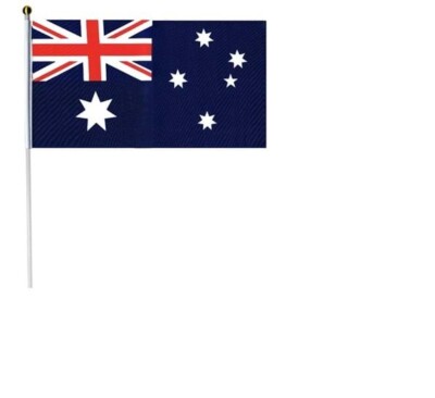 9PK Australian Flag Medium Wavers Hand Held Aussie Flag w Sticker ...