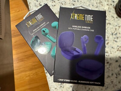 2 Sets Of Xtreme Time Tech Wireless Earbuds with Portable Charging Case ...