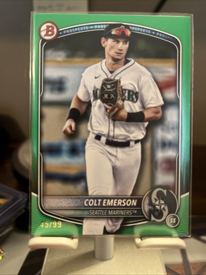2025 Bowman Colt Emerson #BP17 Green Paper 45/99 Seattle Mariners | eBay