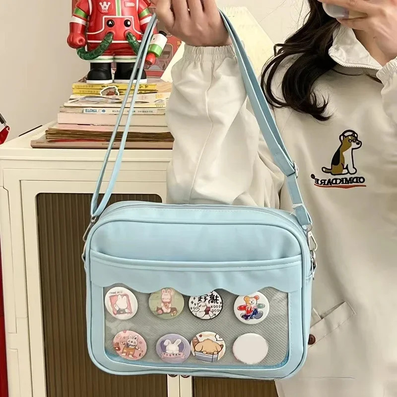 Japanese Harajuku Ita Bag for Women PU Transparent Pocket Itabag High ...