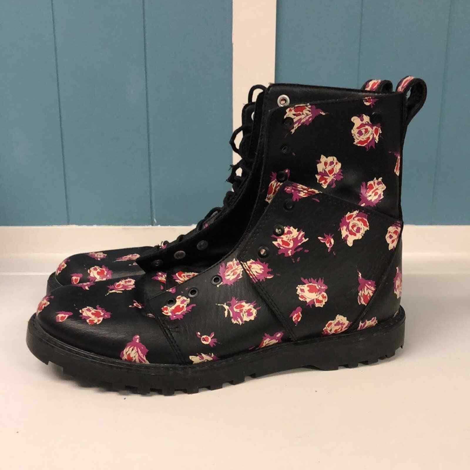 Volcom Go Figure combat boots with roses women’s size 8.5 | eBay