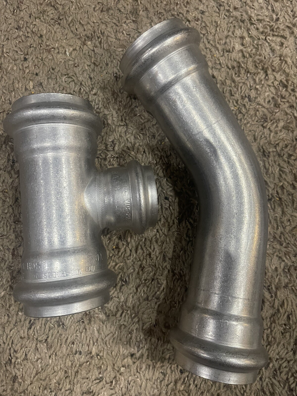 Vic-Press P593 304 Reducing Stainless Steel Pipe Sch 10S 2" x 2" x 1-1/ ...