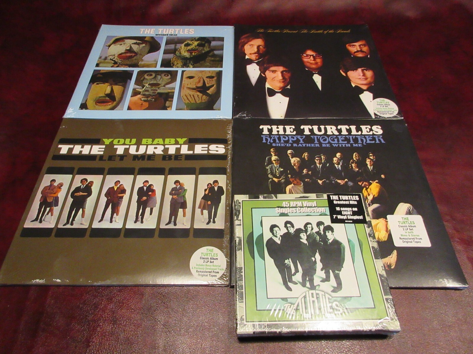 TURTLES VERIFIED 7" SINGLES OF EIGHT 45 RPM REMASTERED BOX + 33 & 1/3 ...