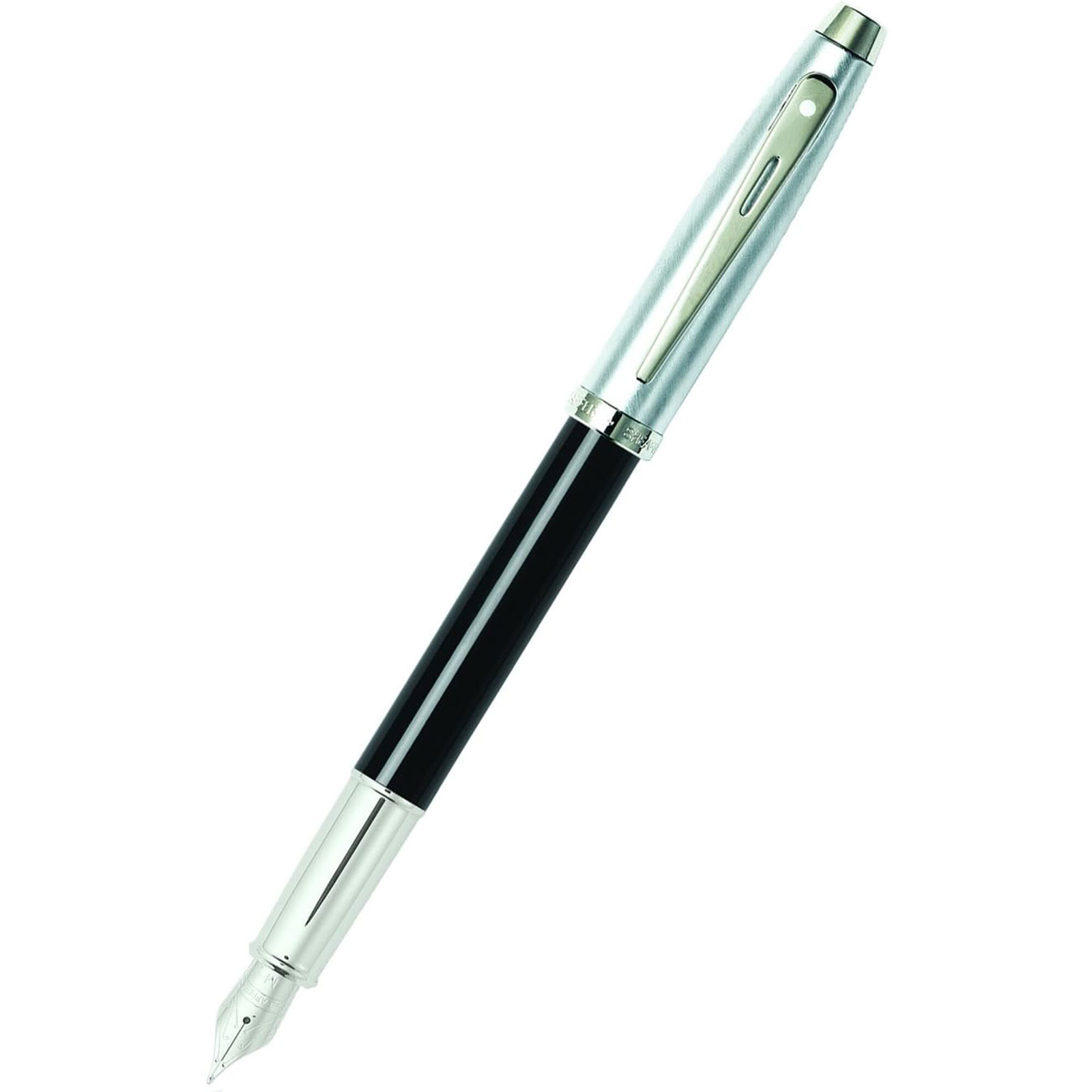 Sheaffer Fountain Pen 100 Glossy Black Barrel Cut Out Clip Medium ...