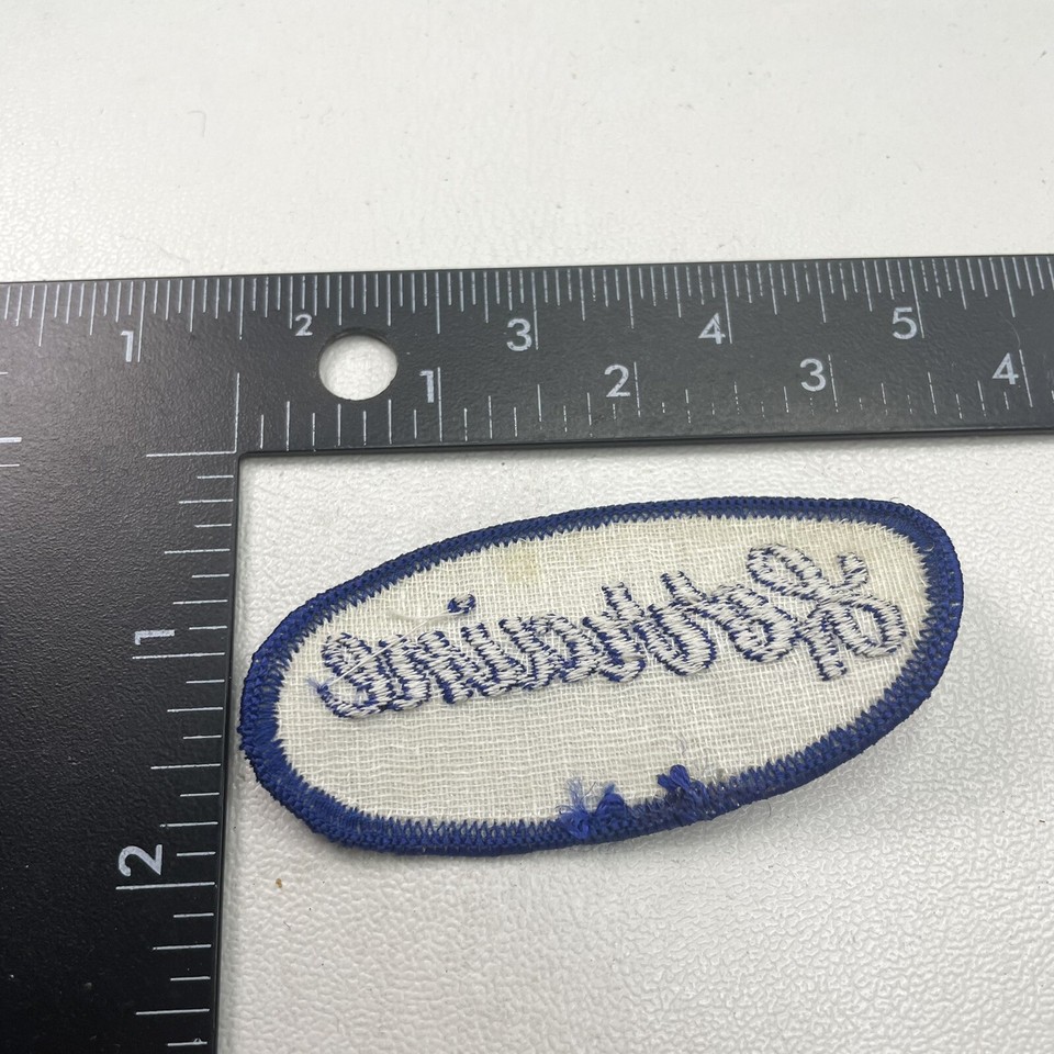 Vintage Uniform Patch Name LORRAINE Blue Letter Patch In Cursive 25F2 ...