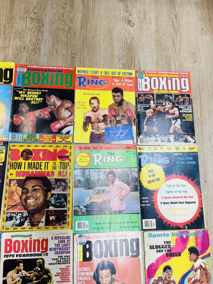 25 Rare Vtg Boxing Magazines 1970's Foreman Ali The Ring World ...
