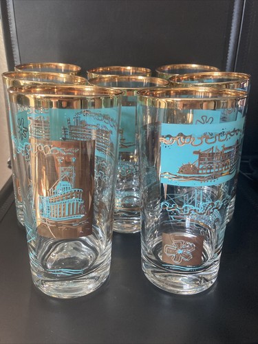 8 Libbey Southern Comfort Steamboat 10oz. 5.75” Tumbler Glasses ...