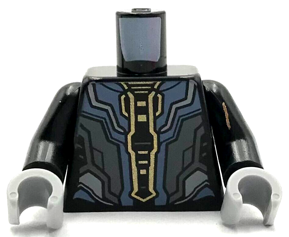 Lego New Black Minifigure Torso Armor Sand Blue and Dark Bluish Gray ...