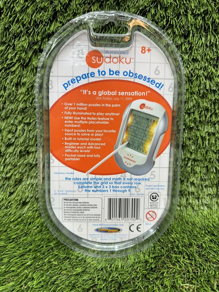 Sudoku Illuminated Handheld Game W/ Stylus Techno Source 2006 New ...