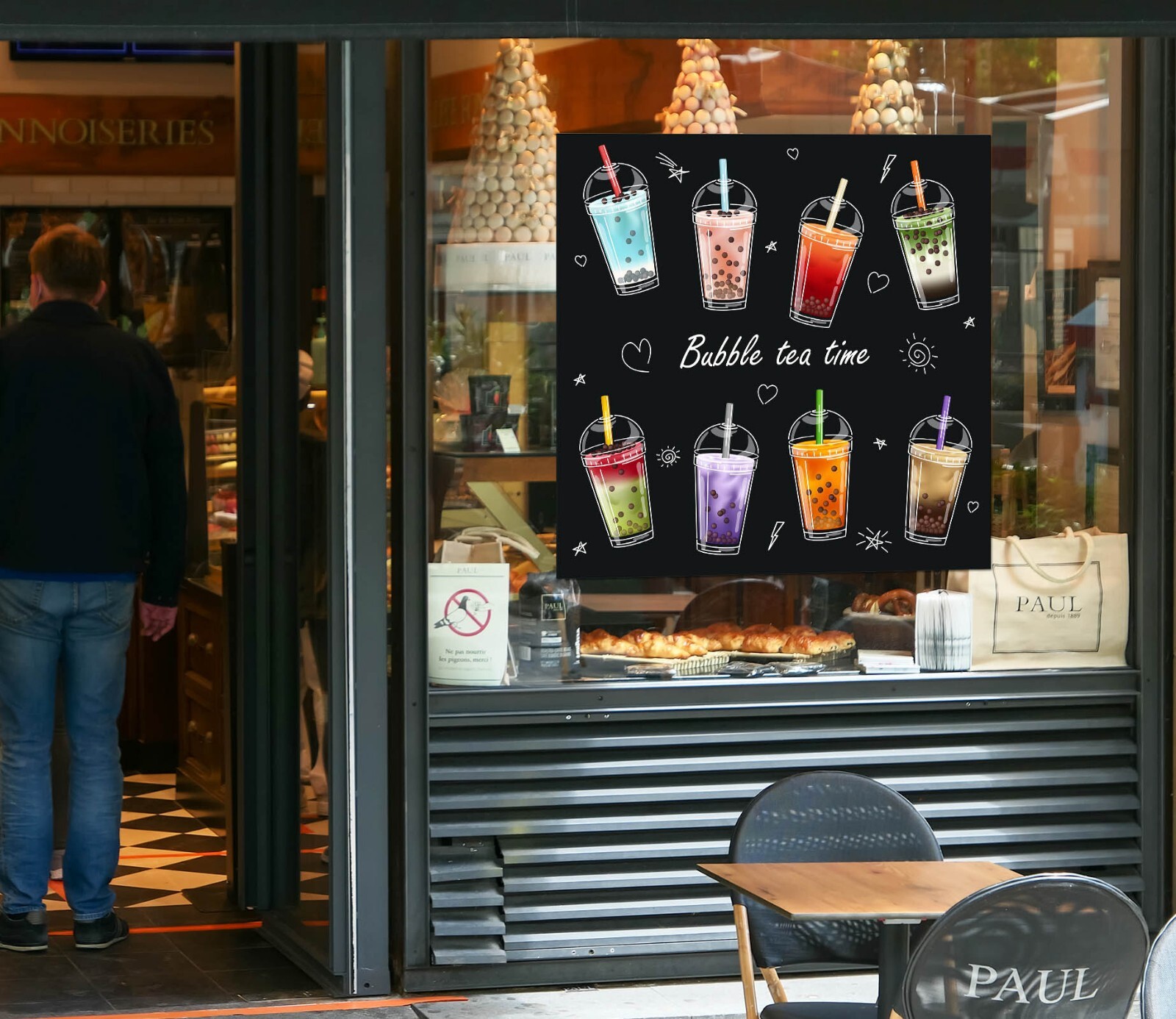 3D Pearl Tea O126 Bubble Tea Shop Window Stickers Vinyl Wallpaper ...