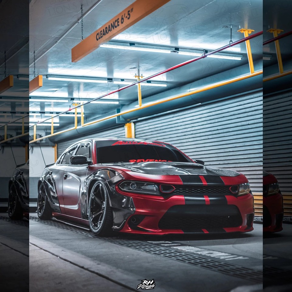 Wide body fender flares set V1 (front+rear) for Dodge Charger VIIth S2 ...