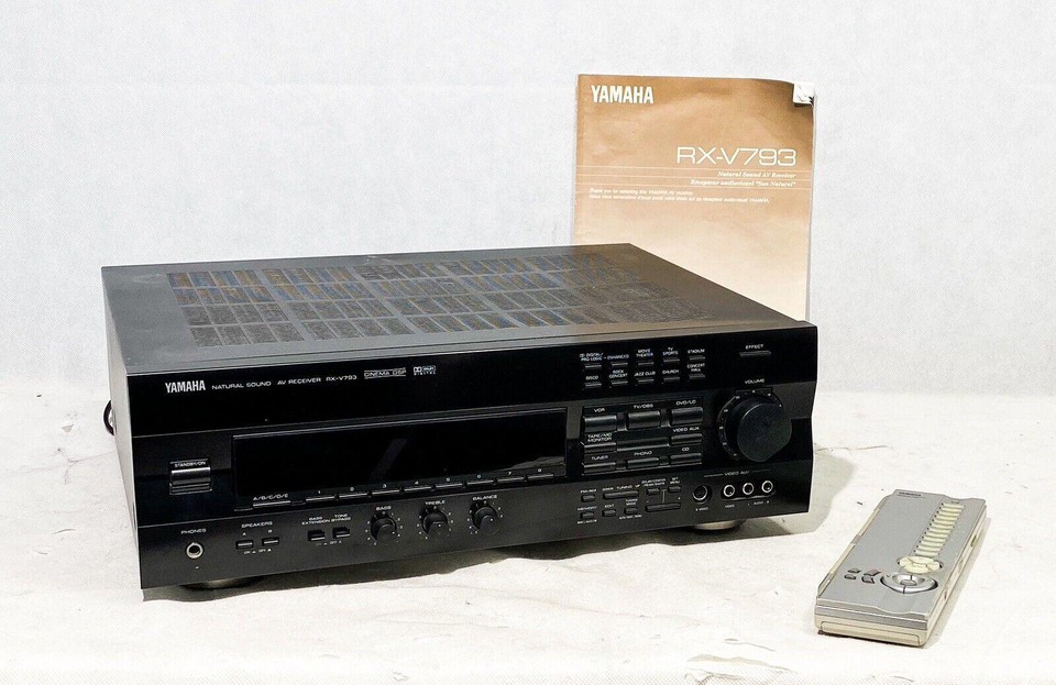 YAMAHA RX-V793 NATURAL SOUND AV RECEIVER 5.1 CH, RAV150 REMOTE, MANUAL ...