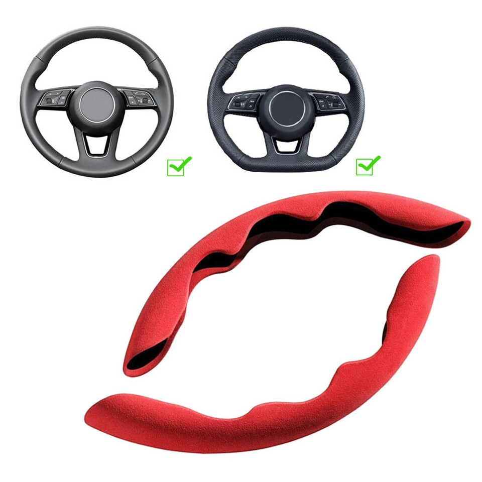 Red Car Parts Anti-Skid Plush Steering Wheel Cover For Auto Interior ...