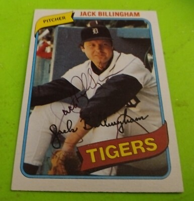 1980 Jack Billingham SIGNED Topps MLB Baseball Card #603 - Detroit ...