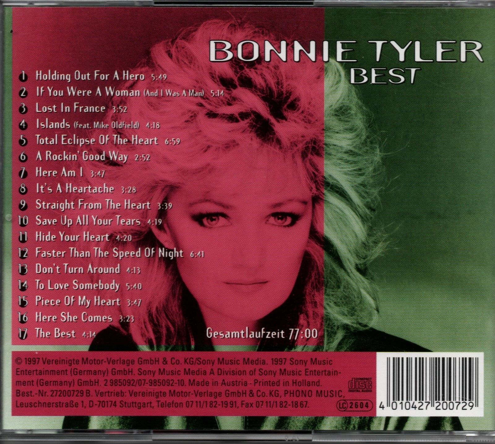Bonnie Tyler Holding out for a hero Best of CD 1997 D, Rock Oldies 70er ...