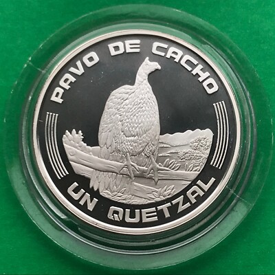 GUATEMALA Silver 1 Quetzal 1994 PAVO DE CACHO Proof | eBay