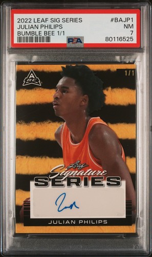 PSA 7 - JULIAN PHILLIPS 1/1 Auto 2022 Leaf Signature Series Autograph ...