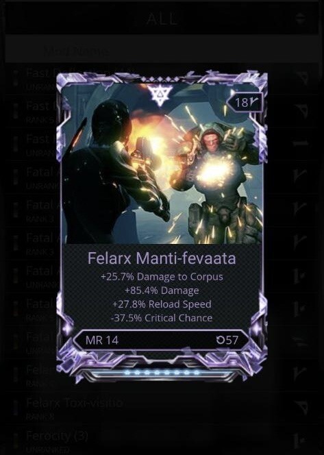 Warframe Felarx Groll Riven Mod || PS4/PS5 || In Game Item | eBay