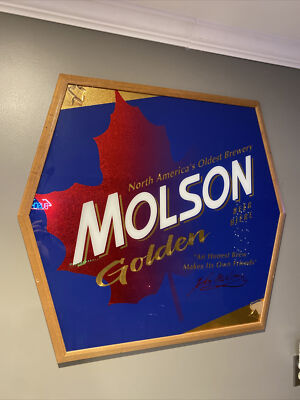 Large Vintage Molson Golden Beer Sign/Mirror 33”x 37” | eBay