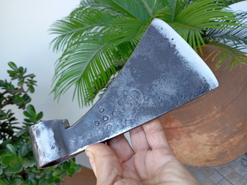 Antique Old Large Axe Wrought Carbon Steel Blacksmith Marks Signature ...