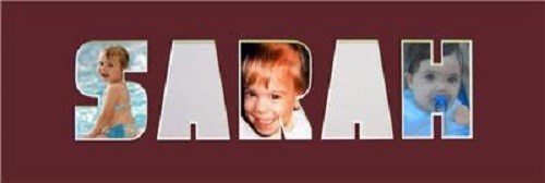 Baby Name Sarah Personalized Photo Word Picture Mats | eBay