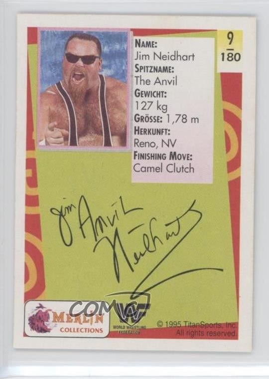1995 Merlin WWF German Jim Neidhart Jim The Anvil Neidhart #9 0w6 | eBay UK