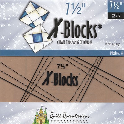 7 1/2" X-BLOCKS TOOL + Bonus Quilt X Block Pattern NEW Rotary Cutting ...