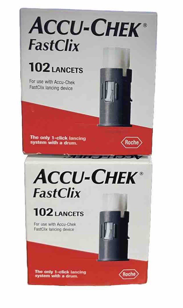100 +2 Accu-Chek FastClix Lancets~(2 Boxes~204 Total)~Exp~2027~$20.97 ...
