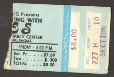 YES CONCERT TICKET STUB TULSA ASSEMBLY CENTER SEPTEMBER 28 1978 ...