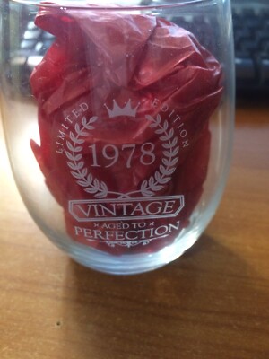 1978 Vintage Aged To Perfection Limited Edition Stemless Wine Glass ...