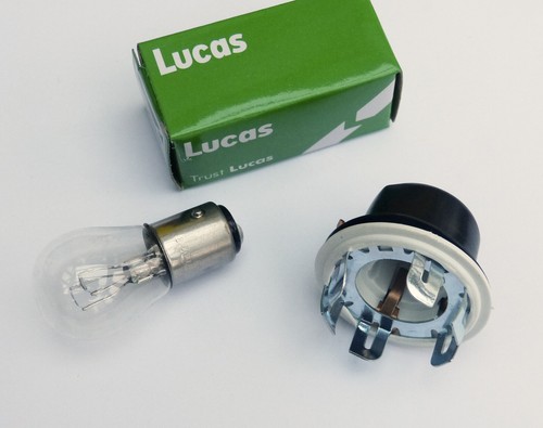 Lucas BAY15D Bulb LLB380 & Type Bulb Holder for TR5 TR6 Spitfire Mk4 ...