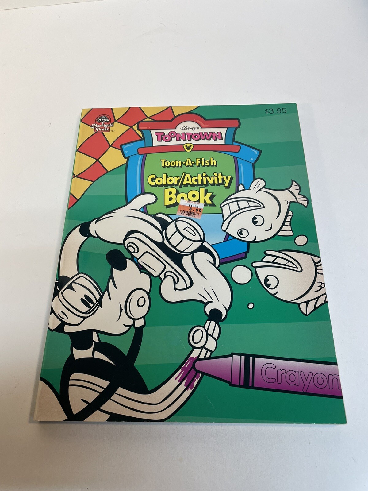 VINTAGE DISNEY'S TOONTOWN Toon A Fish COLOR ACTIVITY BOOK MERRIGOLD ...