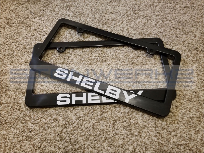 Shelby License Plate Frame Racing Ford Nascar American | Pair | Black ...