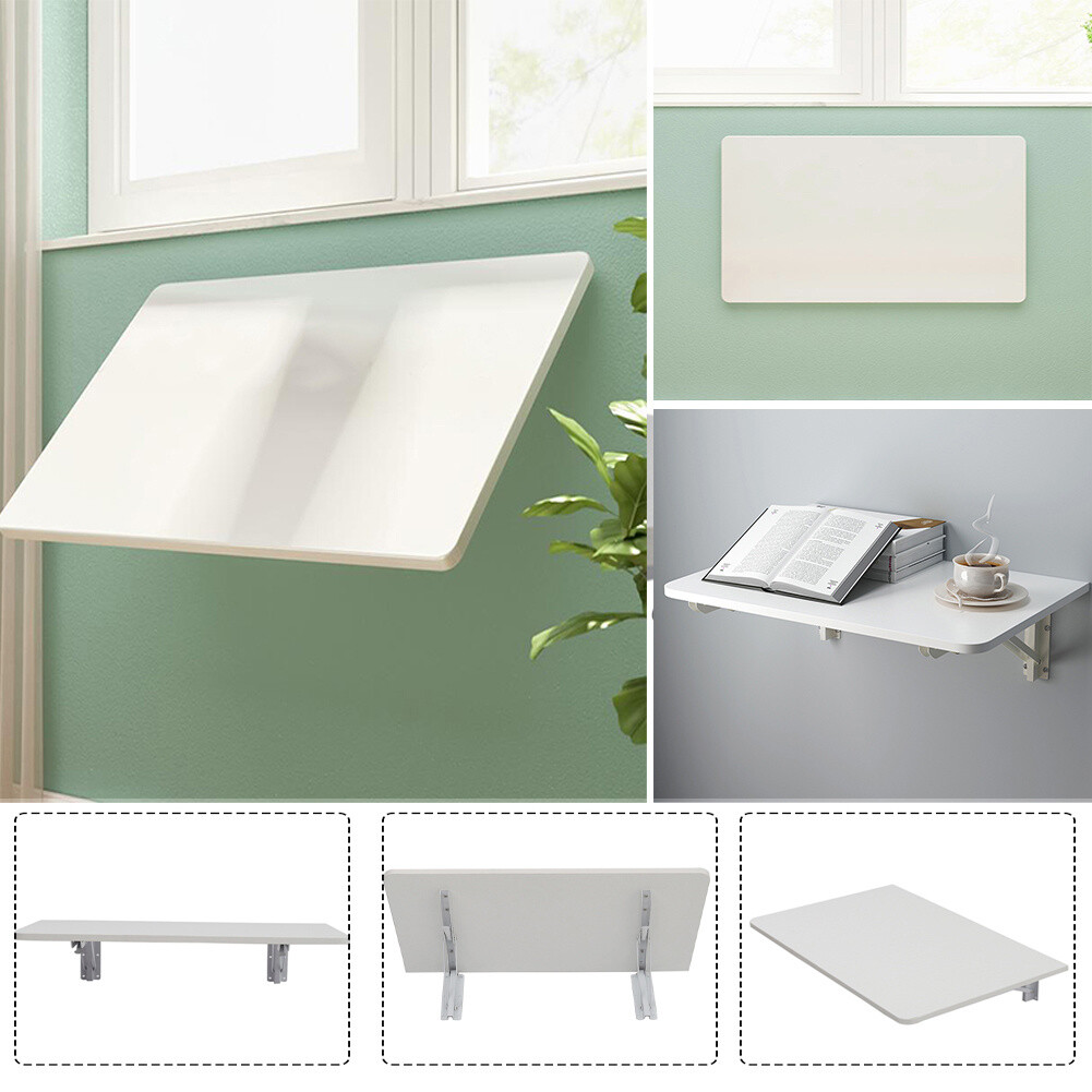 Wood Folding Table Wall Mount Bracket Tray Computer Desk Kitchen ...