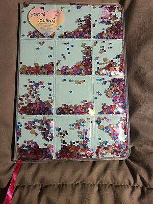 Yoobi Glitter Pockets Journal Green Hard Cover 6 x 8.5 Inches School ...